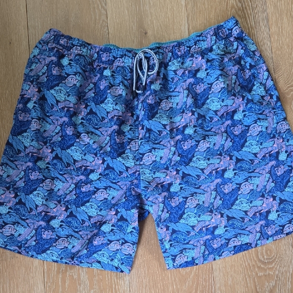 Peter Millar | Swim | Peter Millar Blue Swim Trunks With Paisley Design ...